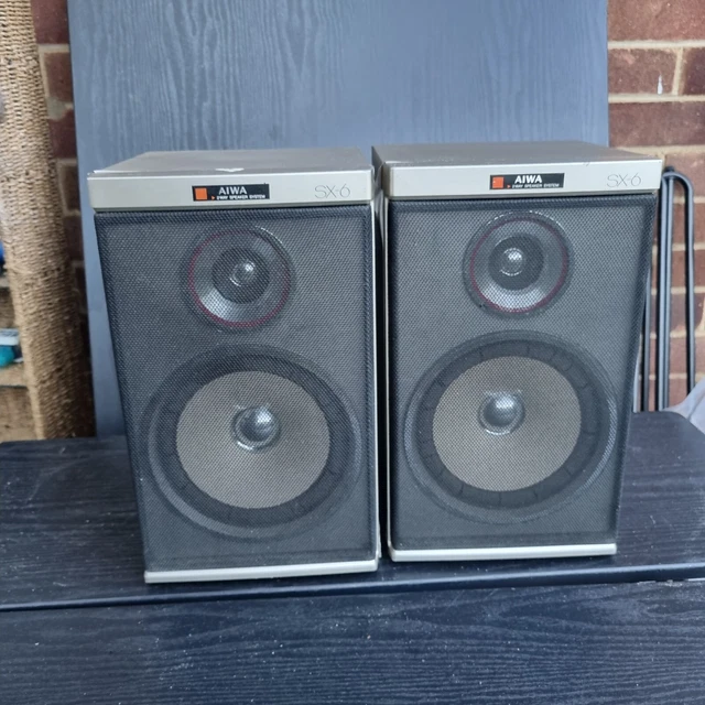 AIWA SX-6 SPEAKER System Bookshelf Hifi Vintage Retro Separates 40w 8 ...