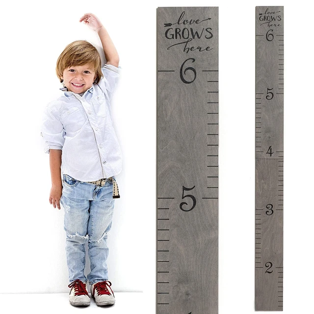 WOODEN RULER GROWTH Chart for Kids, Boys & Girls - Height Chart ...
