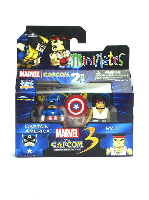 MARVEL MINIMATES CAPITÁN América y Ryu Marvel vs Capcom Serie 3 Nuevo ...