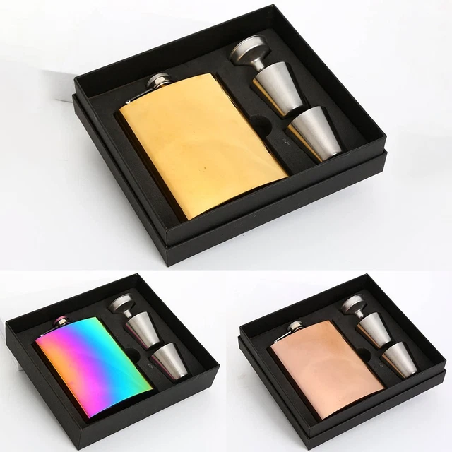 KIT BOUTEILLE DE hanche r cipient liqueur 8 oz flacon lectroplaqu en aci EUR 23,89 - PicClick FR