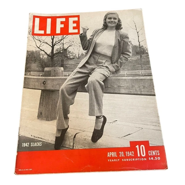 LIFE MAGAZINE APRIL 20 1942 Slacks, Joe Dimaggio Camel Ad £15.24 ...