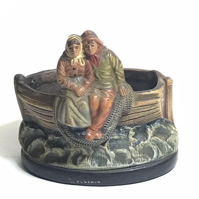 ANCIEN SOUVENIR DE BORD DE MER - TERRE CUITE DE L'ISLE ADAM Couple De ...