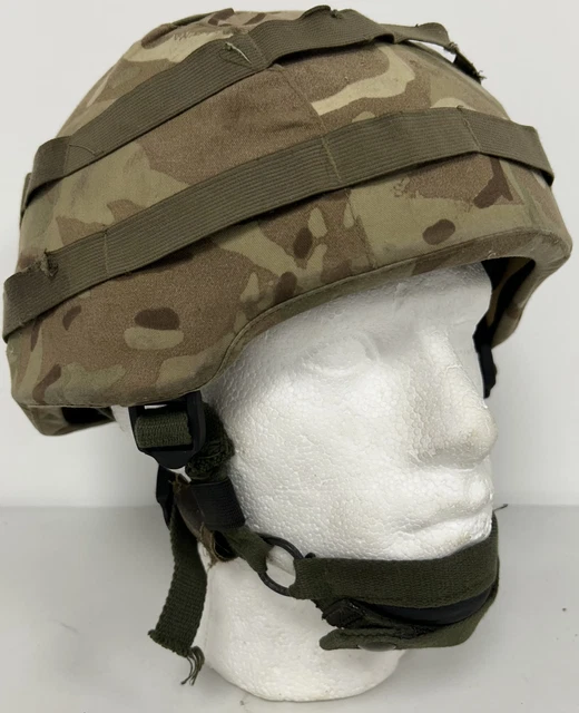 BRITISH MILITARY ISSUE Mk.7 Ballistic Combat Helmet with MTP Camo Cover ...