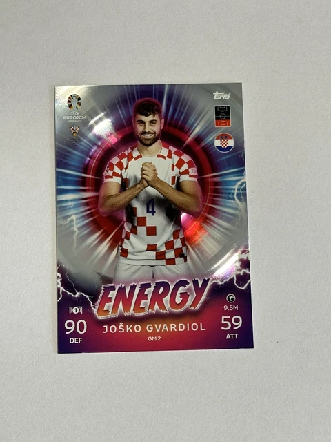MATCH ATTAX UEFA Euro 2024 Josko Gvardiol Energy Card No Gm 2 £12.95 ...
