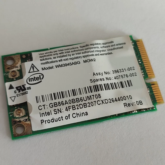 INTEL WM3945ABG WI-FI Laptop Card £4.95 - PicClick UK