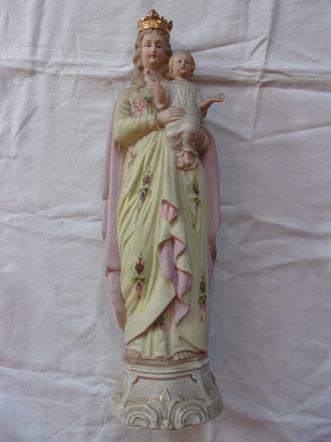STATUE ANCIENNE EN biscuit Sainte Vierge EUR 69,99 - PicClick FR