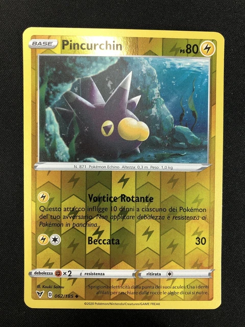 POKEMON PINCURCHIN 062/185 Voltaggio Sfolgorante Reverse Holo ITA Carte ...