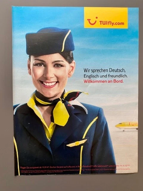 TUI TUIFLY FLUGBEGLEITERIN Stewardess Airline 2008 Vintage Ad Werbung ...