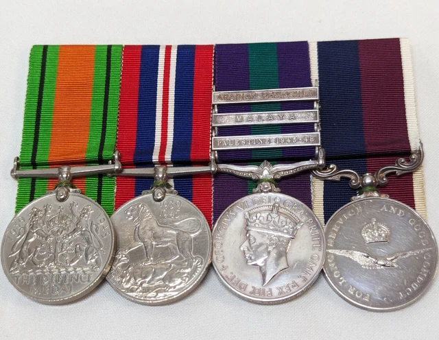 WW2- 50S RAF medals Palestine Arabian Peninsula Malaya Frank Edwards ...