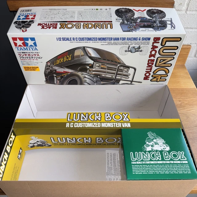 TAMIYA LUNCH BOX Black Edition 1/12th Scale RC Car EMPTY BOX RARE £15. ...