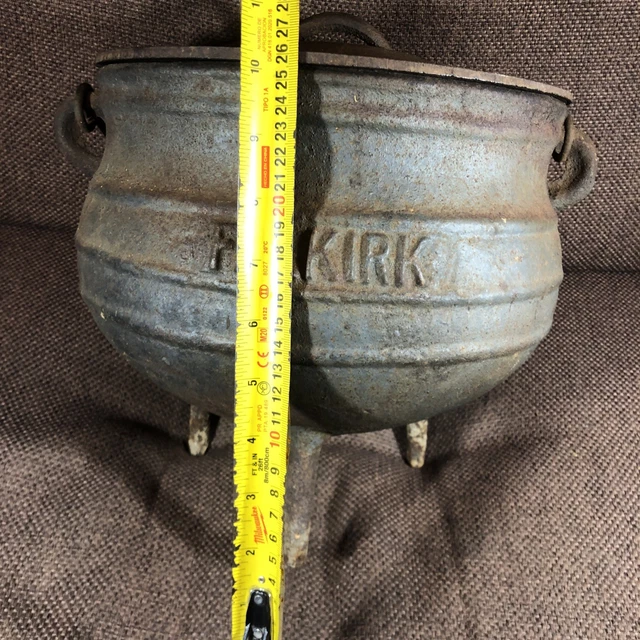 ANTIQUE FALKIRK CAST Iron 3 Legged Pot Cauldron Model No 3 Good ...