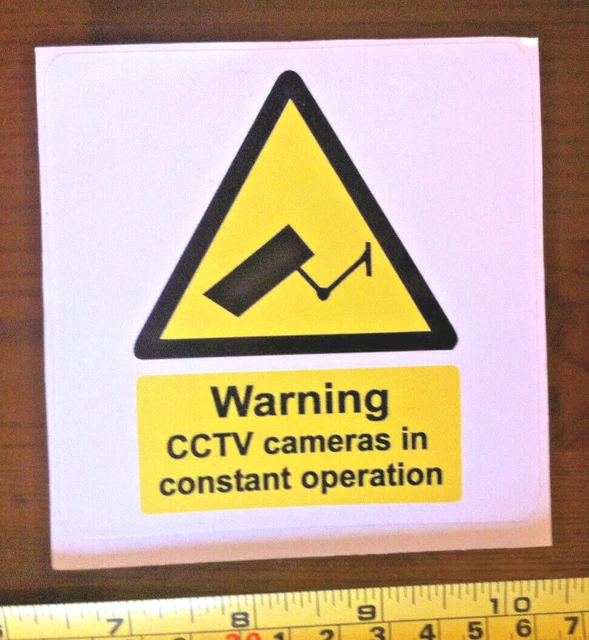 STICKER CCTV WARNING Cameras In Constant Operation Sign New Security ...