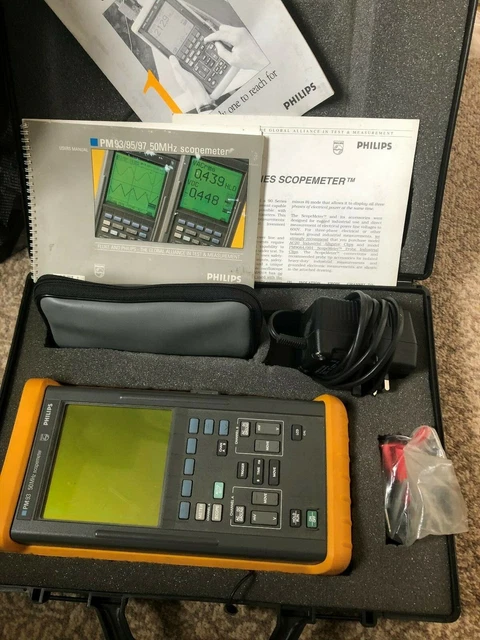 PHILIPS 50MHZ Scopemeter PM93 charger scope leads manuals £325.00 ...