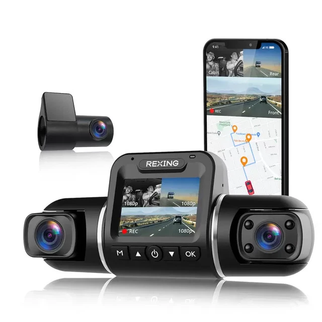 REXING V2 PRO AI Dash Cam with 3 Channel Recording Front/Cabin/Rear £ ...