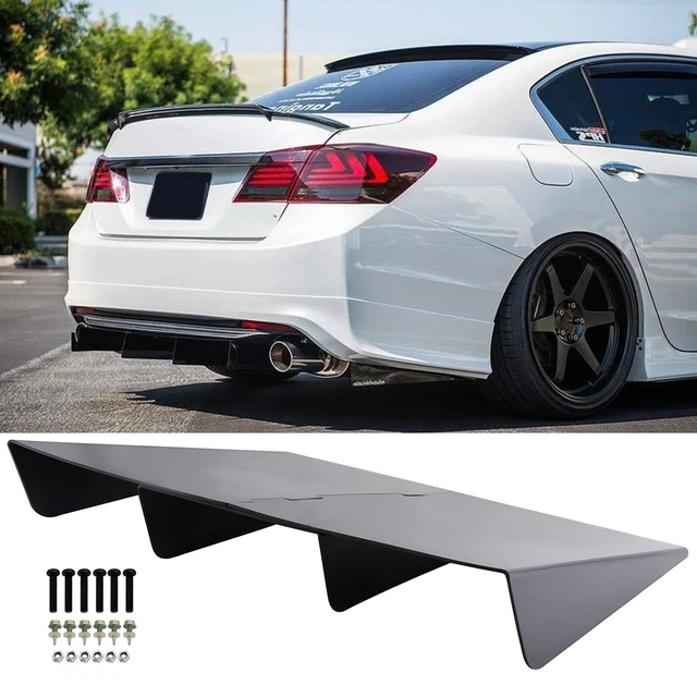 UNIVERSAL REAR DIFFUSER 4 Shark Fins Under Bumper Splitter Unpainted ...