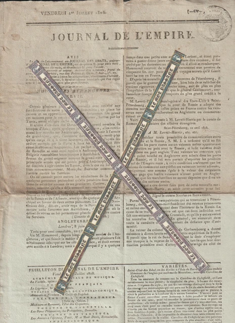 NAPOLÉON JOURNAL DE l'Empire du 1/07/1808 (Arrestation d'un espion ...