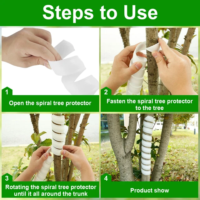 4PCS TREE SEEDLINGS Tubes Spiral Tree Guard Trunk Protector Tree Bark ...