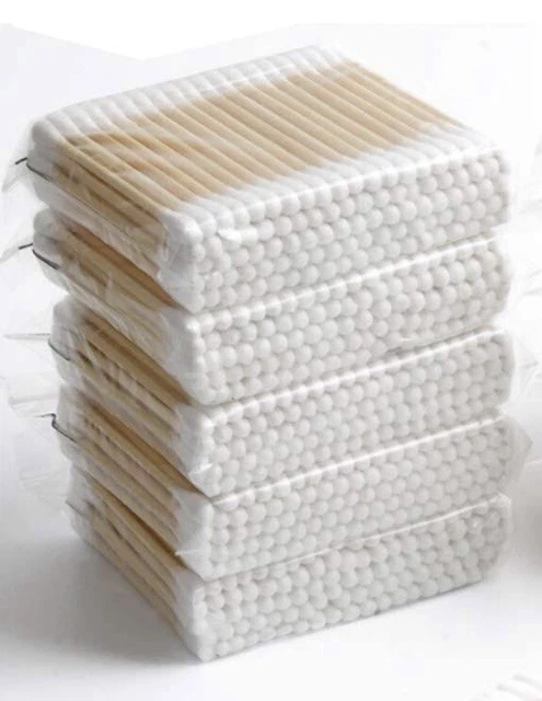 1200 DISPOSABLE DOUBLE Tip Swab Cotton Buds Applicator Wooden Swabs Q ...