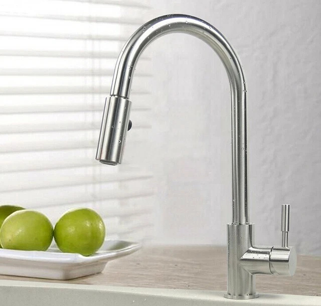 2023 CHROME KITCHEN tap faucet mixer pull out spray function NO LEAD ...