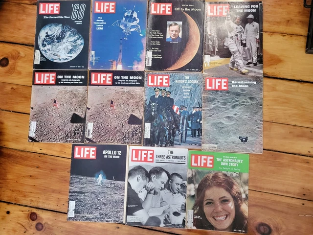 LIFE MAGAZINE 1967-1970 Vintage Man on Moon Lot of 11 Space Landing ...