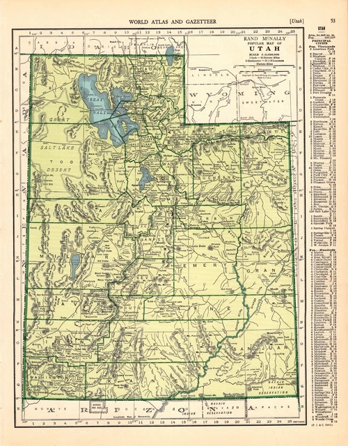 1942 VINTAGE UTAH State Map Antique Atlas Map of Utah Gallery Wall ... 1942 VINTAGE UTAH State Map Antique Atlas Map of Utah Gallery Wall ...