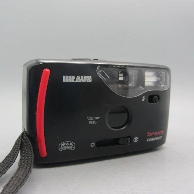 BRAUN BRAVO COMPACT 35mm Film Point and Shoot Camera Black Tested £29. ...