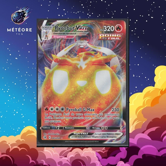 CARTE POKÉMON PYROBUT Vmax 045/264 Épée & Bouclier Poing de Fusion ...