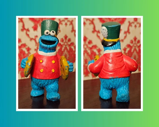 VINTAGE SESAME STREET Muppets Marching Band Cookie Monster Figure - 3 ...