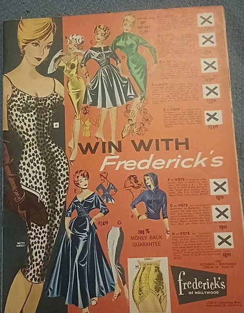 VINTAGE FREDERICK'S OF HOLLYWOOD Fall 1960 lingerie, fashion catalog ...