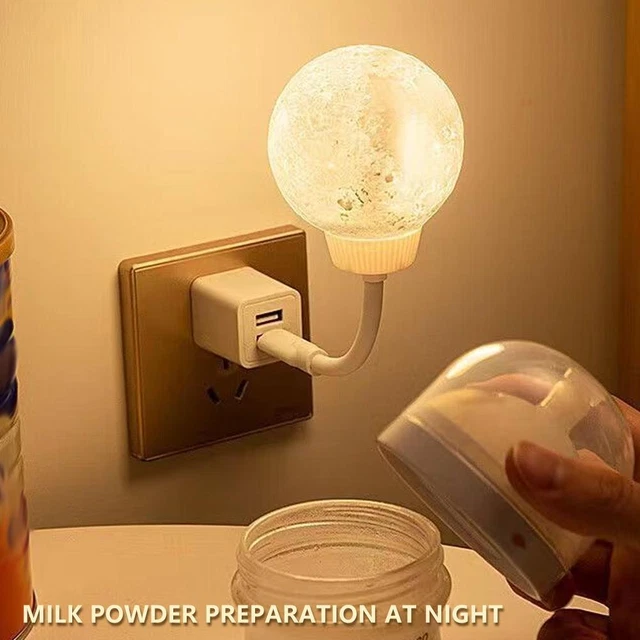 3D PRINTED MOON/LUNAR Plug in Style Lithophane Night Light 2024 NEW £5. ...