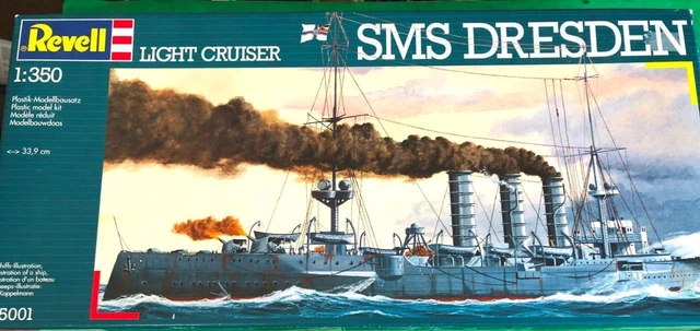 REVELL 1/350 SCALE WWI GERMAN LIGHT CRUISER SMS DRESDEN MODEL KIT ...
