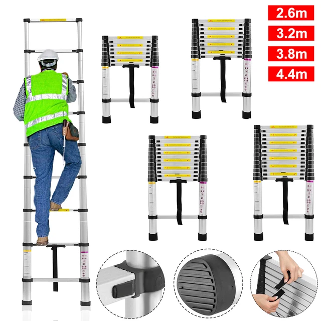 NEUF ÉCHELLE TÉLESCOPIQUE en aluminium échelle pliante échelle multifonction échelle de pose EUR ...