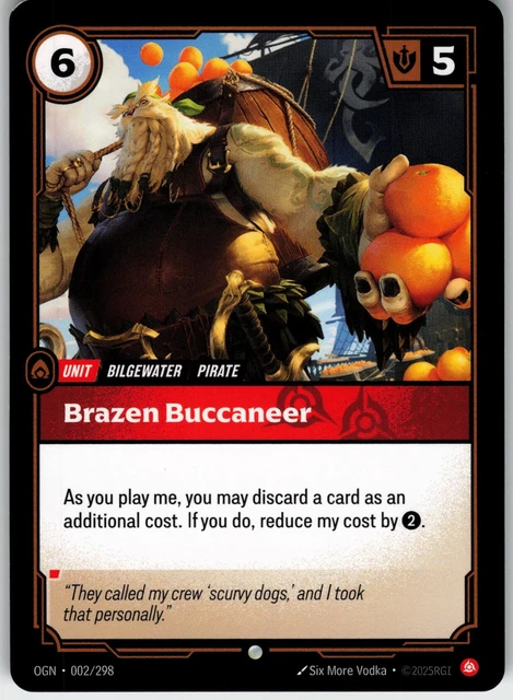 BRAZEN BUCCANEER OGN-002 Ogn Origin Riftbound Common 2025 Lp $2.00 ...