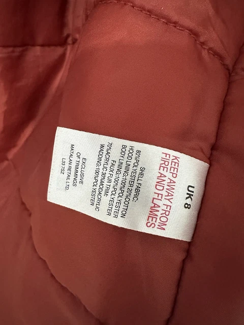 MATALAN SHERPA LINED Faux Fur Parka Jacket Size 8 £26.70 - PicClick UK