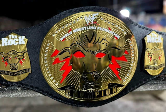 CHAMPIONSHIP BELT WWE Belt The Rock Brahma Bull Replica Championship ...