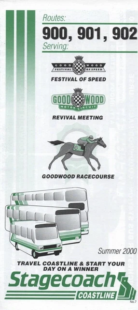 STAGECOACH COASTLINE BUS Timetable - 900/901 - Chichester-Goodwood ...