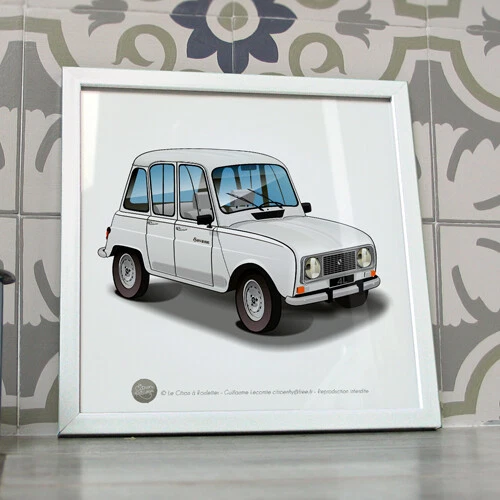 RENAULT 4L R4 Poster 4l savane blanche de 1992 affiche déco EUR 7,00 ...