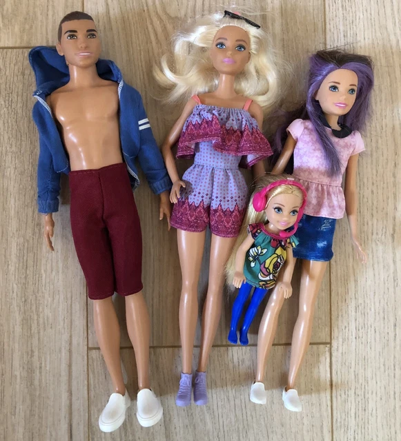MATTEL BARBIE DOLL Family bundle. Barbie, Ken, Skipper & Chelsea Dolls ...