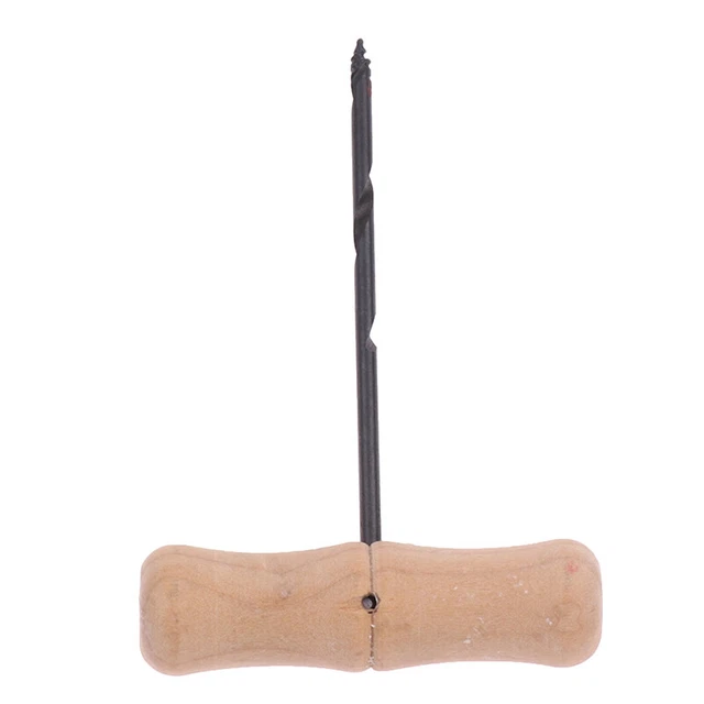 T-SHAPED HOLE OPENING Tool Spiral Wooden Handle DIY Woodworking ...