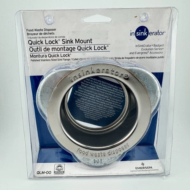 INSINKERATOR SINK MOUNT QLM-00 Chrome Quick Lock Flange Food Waste ...