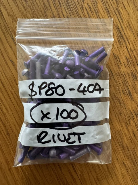 SPAP HEAD Light Alloy Rivet, Sp80-407, 1/8" Dia, Violet, Aprox 100 Per ...