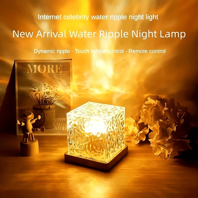 PROJECTOR LIGHT OCEAN Wave Sensory Night Light Crystal Lamp for Bedroom ...