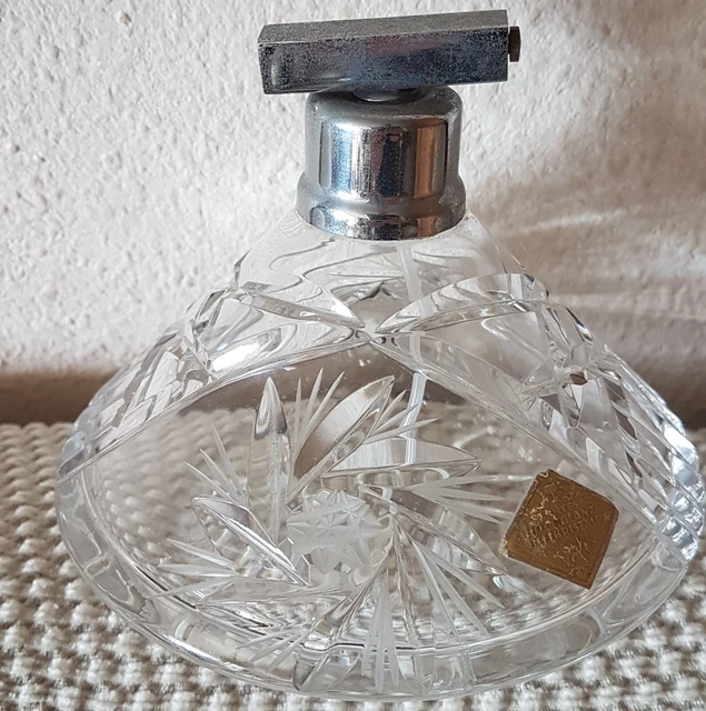 ALTER SCHÖNER FLAKON Parfüm Bleikristall mundgeblasen Handschliff EUR ...