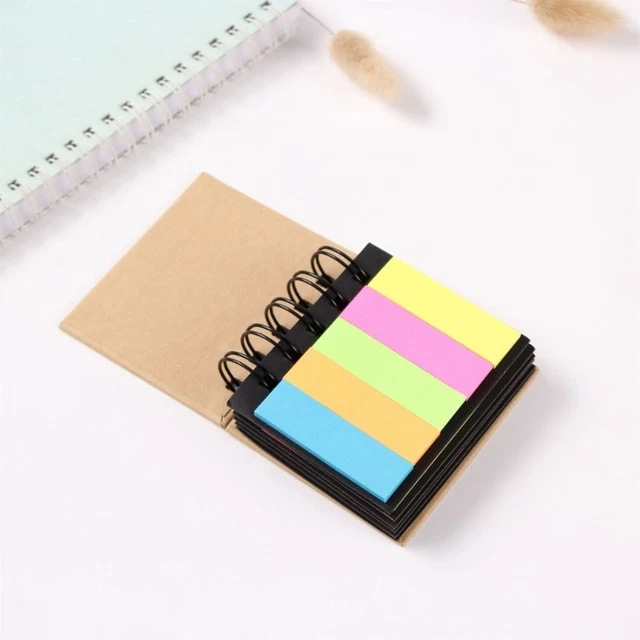 HARD COVER MEMOS Pad Self-Adhesive Sticky Note Note Pad Small Spirals ...