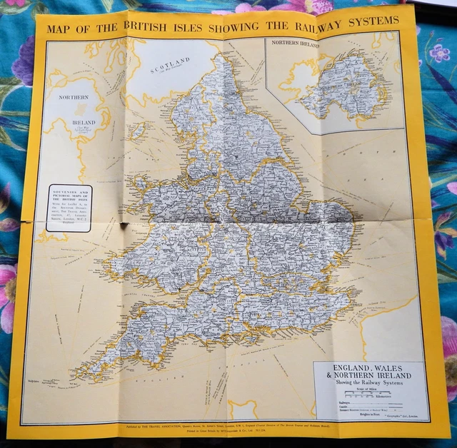 RAILWAY MAP OF British Isles 1950/60's £1.00 - PicClick UK