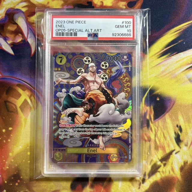 PSA10 ONE PIECE Card TCG ENEL OP05-100 SP SEC AWAKENING OF THE NEW ERA ...