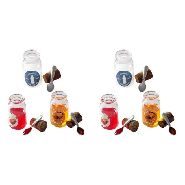 6 SETS Food Models Mini Landscape Strawberry Sauce Milk Honey Model ...