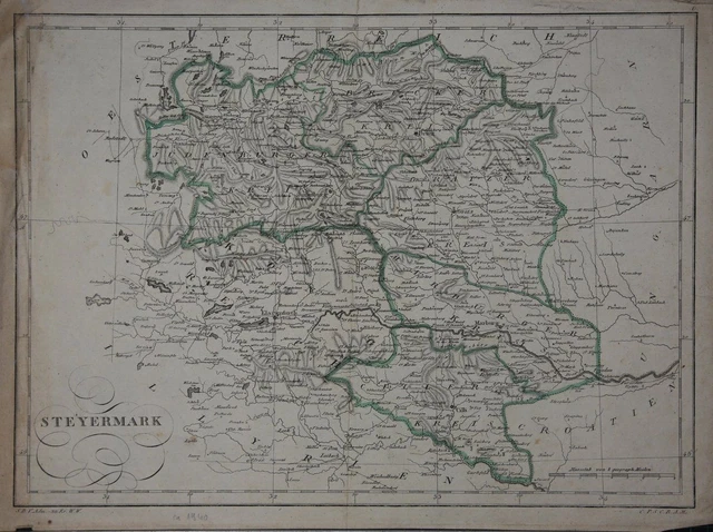 CARTE GÉOGRAPHIQUE / Map Env. 1840: Steyermark EUR 38,07 - PicClick FR