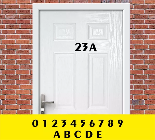 HOUSE NUMBER STICKER Signs Door Modern Numbers Self Adhesive Vinyl ...