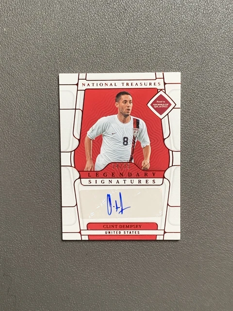 2022 NATIONAL TREASURES Soccer CLINT DEMPSEY Legendary Signature Red ...
